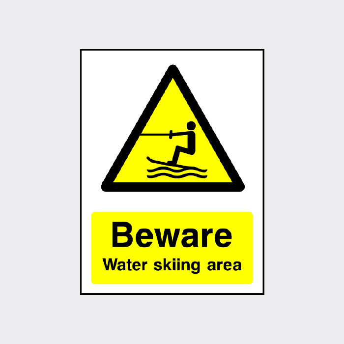 Beware Water Skiing Area Sign | Improve Water Safety & Awareness