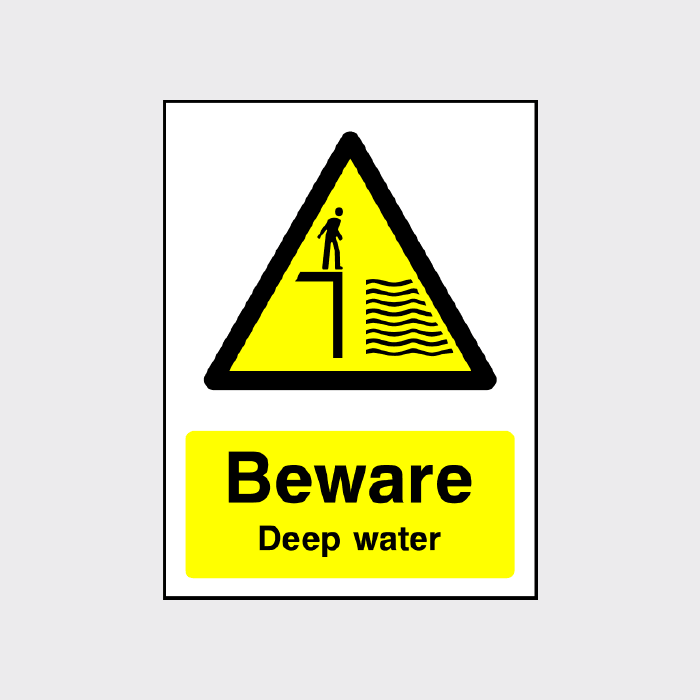 Beware Deep Water Sign | Prevent Accidents & Improve Safety