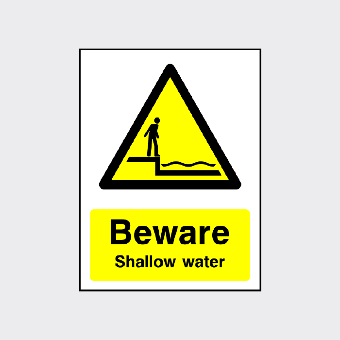 Beware Shallow Water Sign | Prevent Accidents & Improve Safety