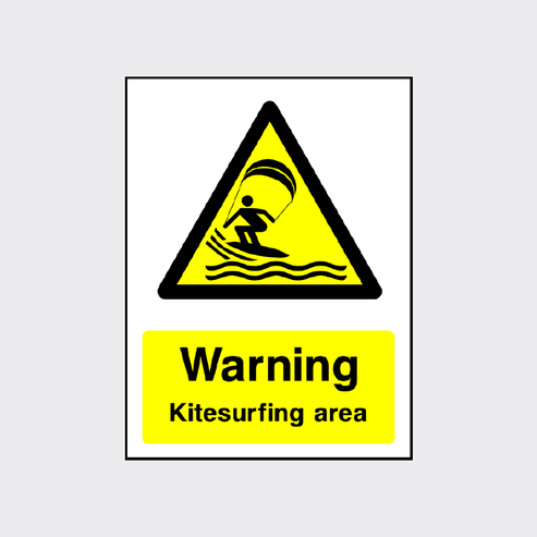 Warning Kite Surfing area sign - The Safety Sign