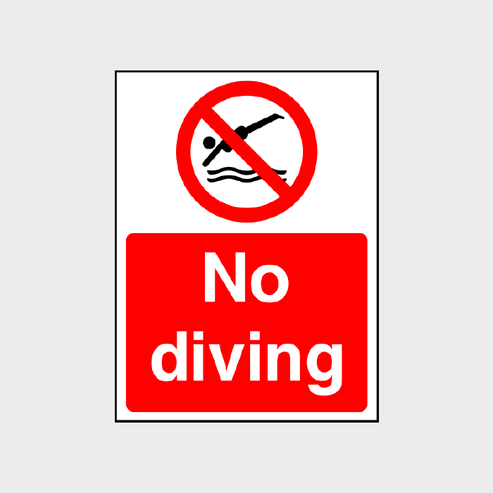 No Diving Sign | Prevent Water Accidents & Ensure Safety