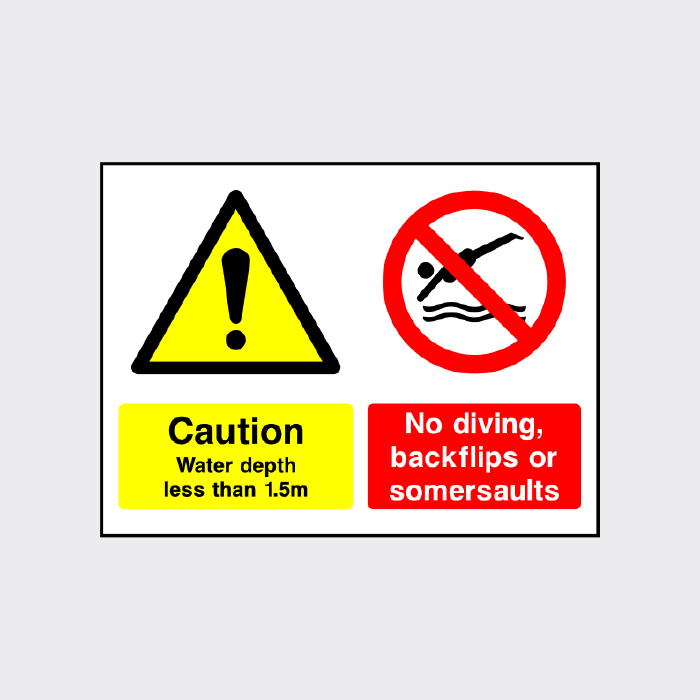 Caution Water Depth Less Than 1.5m Sign | Prevent Diving Accidents